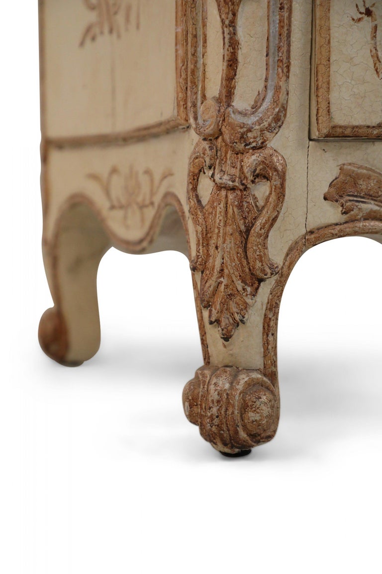 French Louis XV Style Cream Serpentine Commode For Sale at 1stDibs