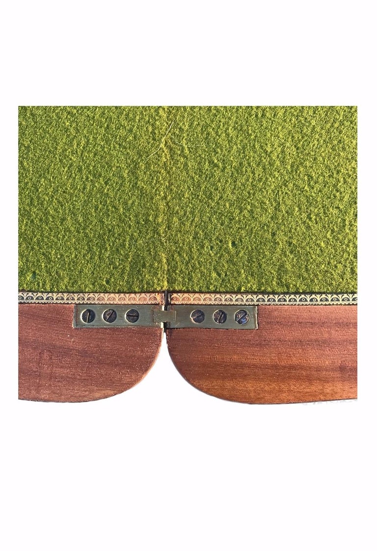 French Louis XV Style Marquetry Inlaid Bronze Swivel Top Card Game ...