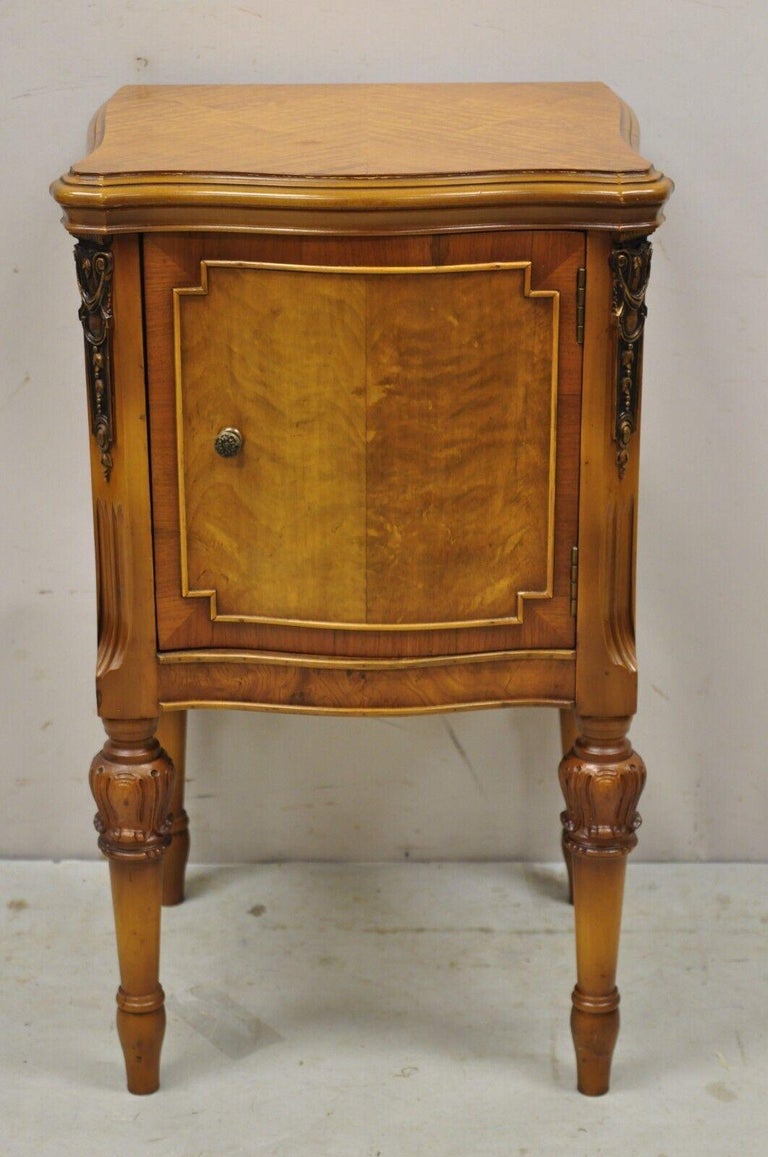French Louis XV Style Satinwood One Door Nightstand Bedside Cabinet by ...