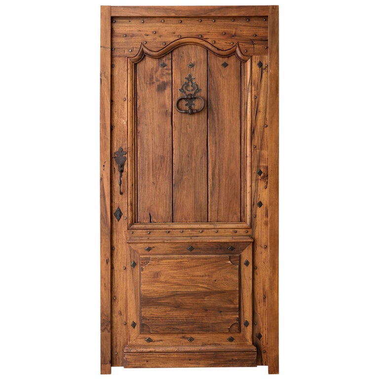 French Louis XV Style Walnut Wood Entry Door at 1stDibs