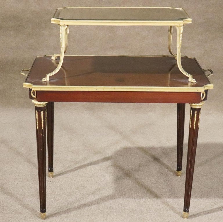 French Louis XVI Bronze Mounted Two Tier Dessert Drinks Table Circa ...
