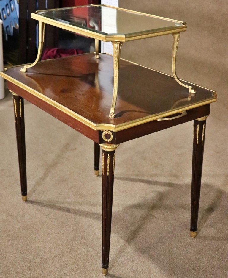 French Louis XVI Bronze Mounted Two Tier Dessert Drinks Table Circa ...
