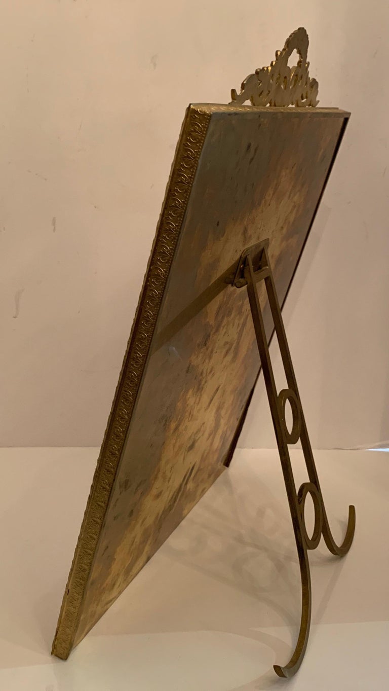 French Louis XVI Bronze Red Guilloche Enameled Picture Frame Wreath ...