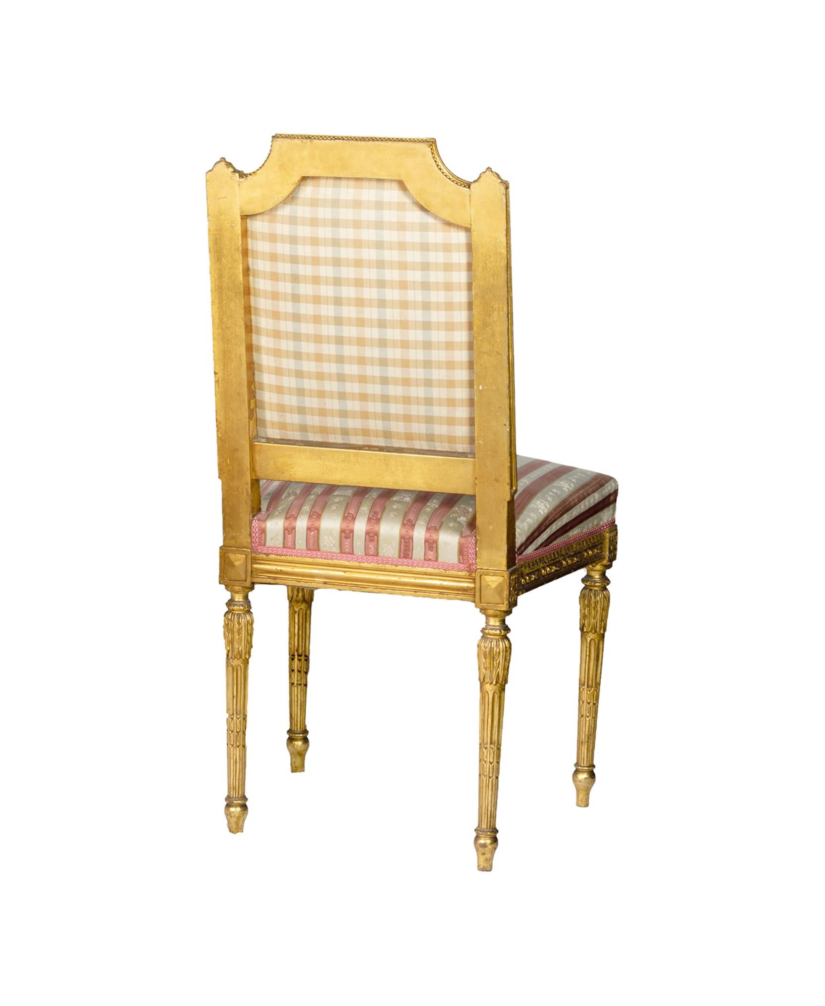 French Louis XVI Giltwood Chair, 20th Century For Sale at 1stDibs