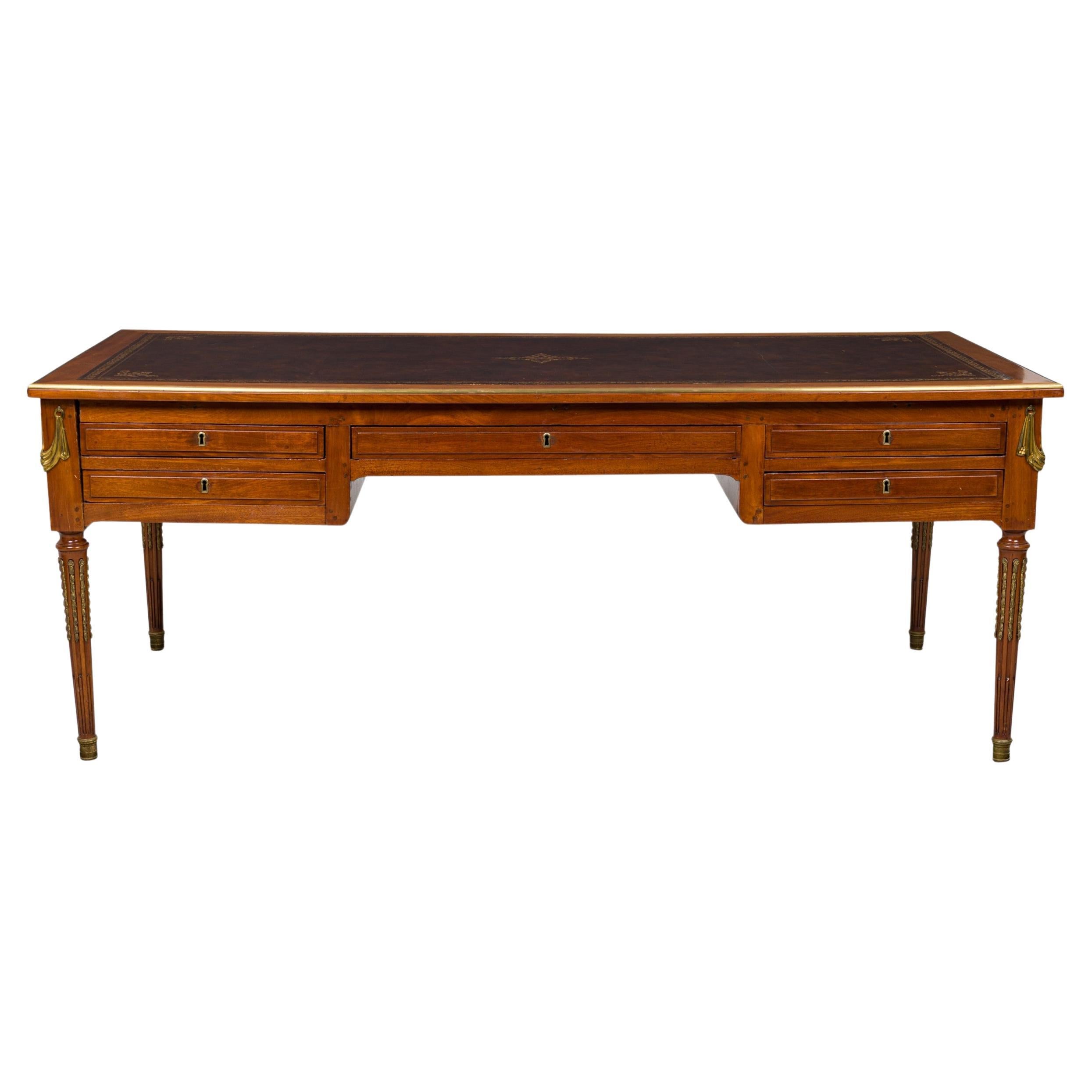 Diminutive Leather Top Desk with Pull-Out Sides and Bronze Mounts ...