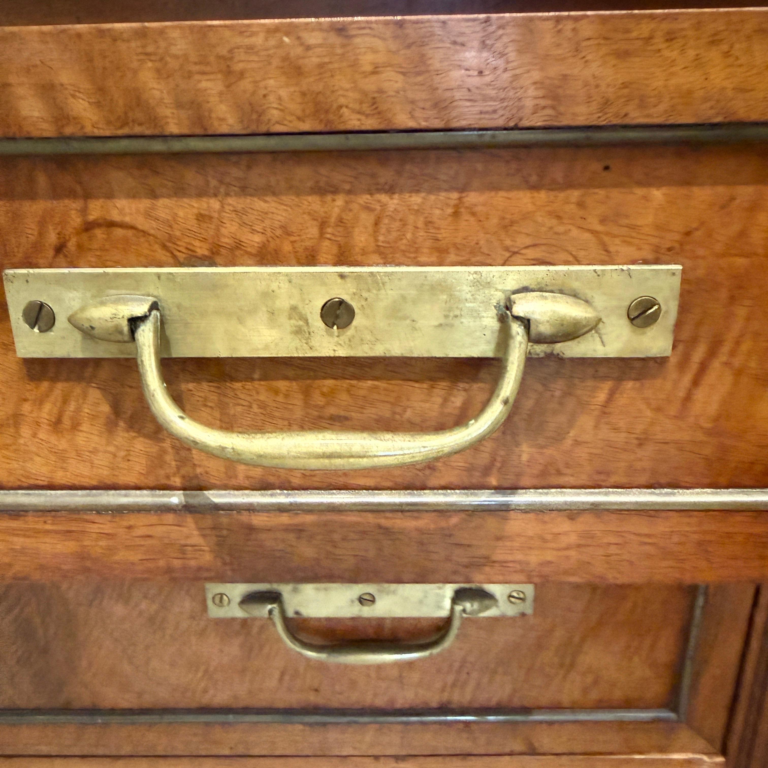French Louis XVI Mahogany Commode / Chest Bronze Accent with Marble Top ...