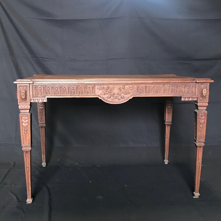 French Louis XVI Neoclassical Rectangular Oak Dining Table or Desk at ...