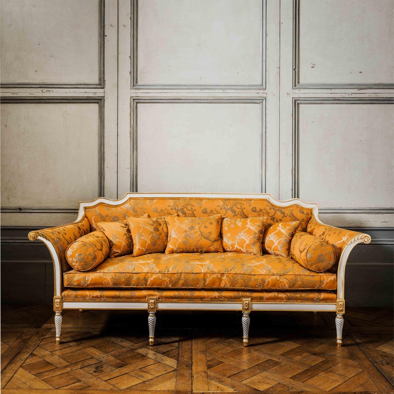 French Louis XVI Period Style Sofa with Scroll Arms Made by La Maison ...