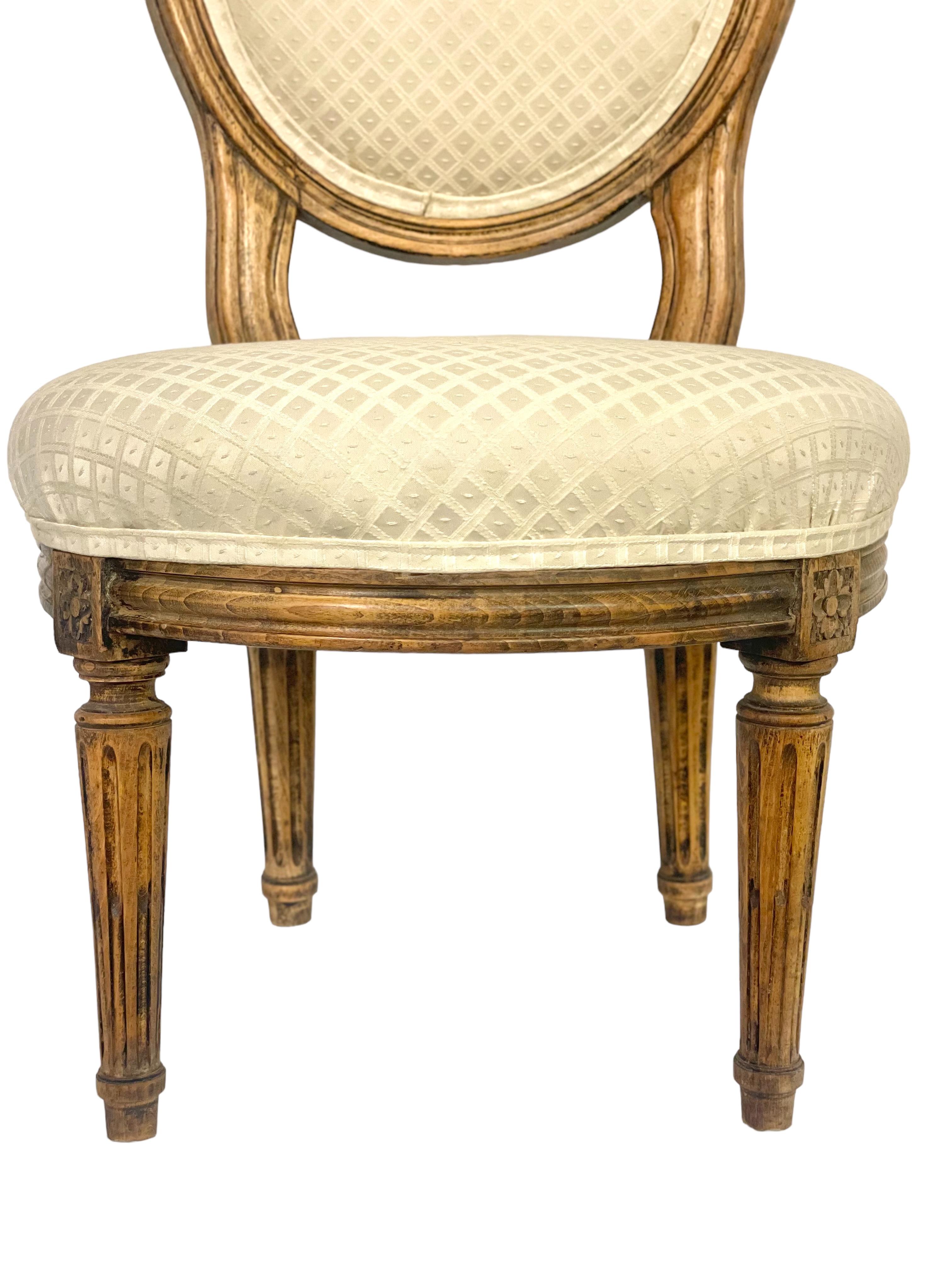 French Louis XVI Petite Boudoir or Slipper Chair For Sale at 1stDibs