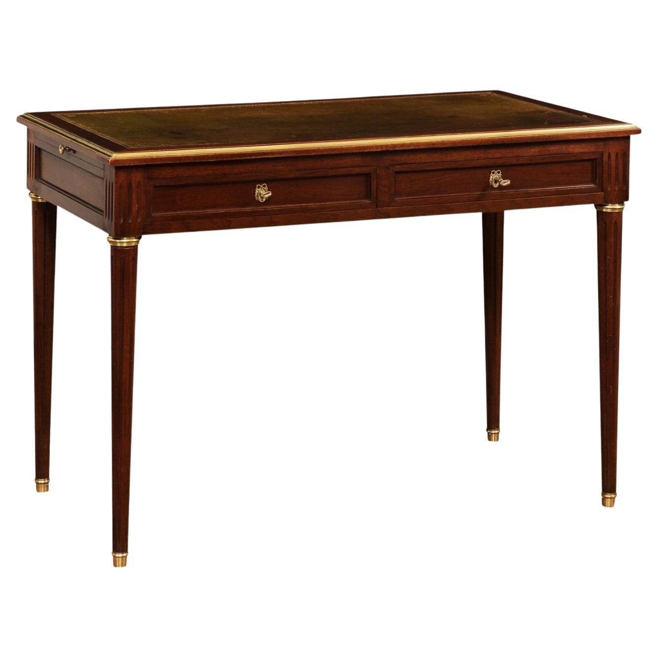 Louis XVI Style Leather-Top Desk at 1stDibs
