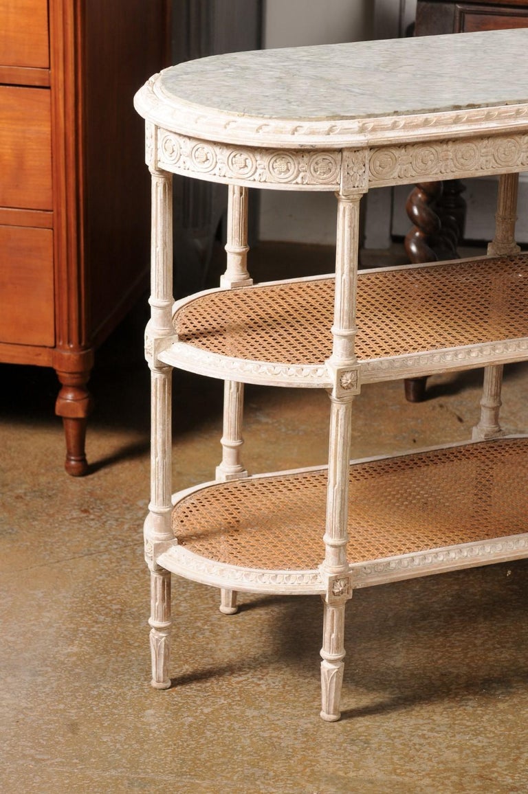 French Louis XVI Style 19th Century Tiered Table with Marble Top and ...