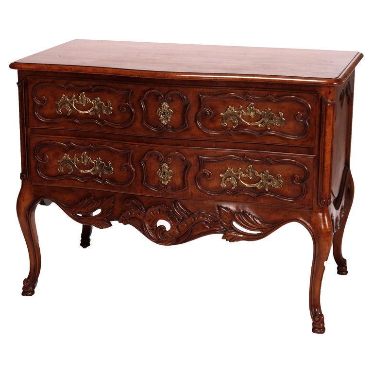 French Louis XVI Style Baker McMillen Collection Carved Walnut Commode ...