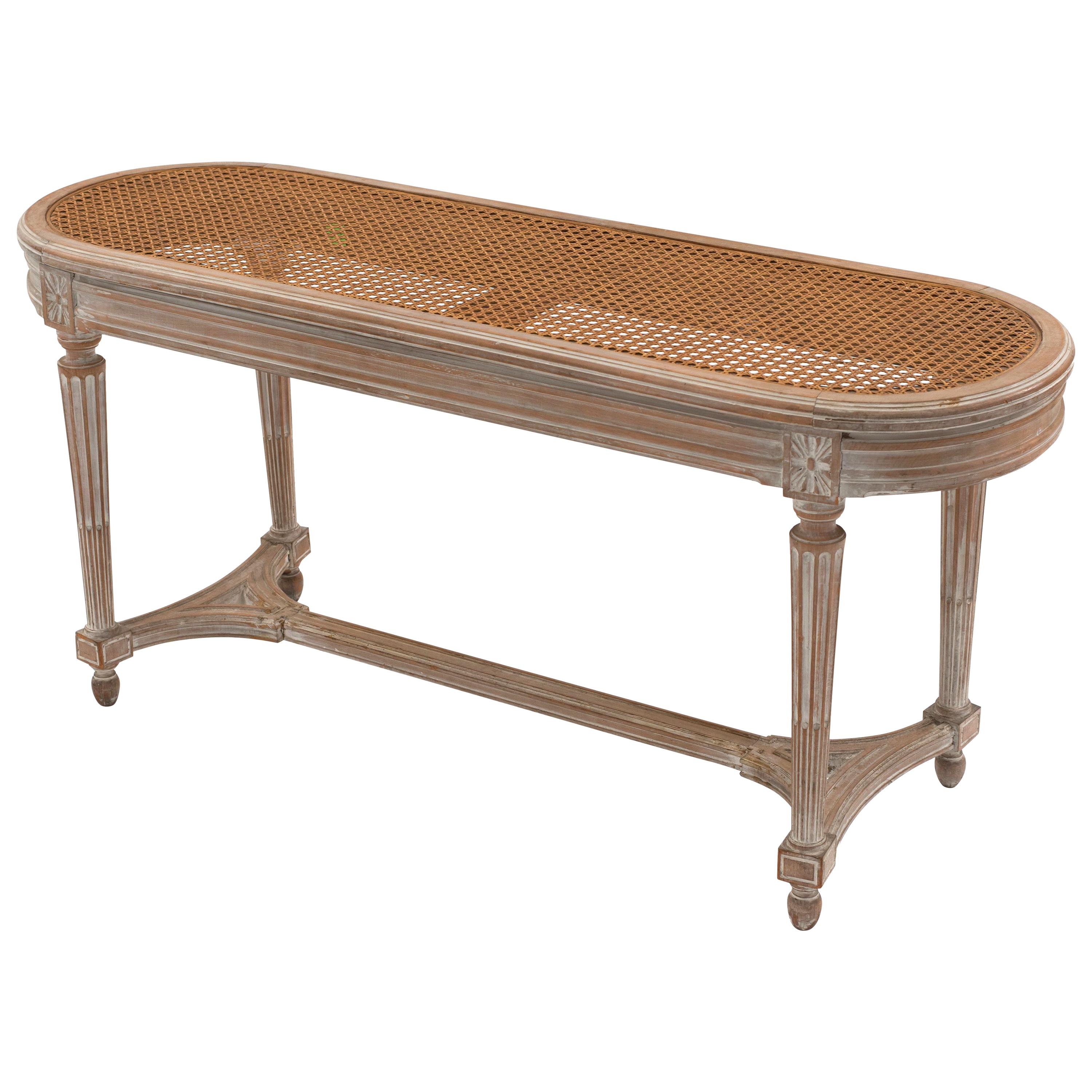 French Louis XVI Style '20th Century' Walnut Square Bench For Sale at ...