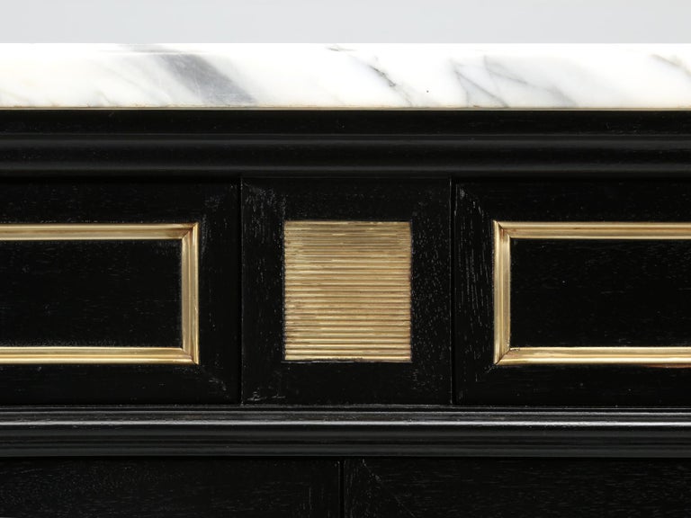 French Louis XVI Style Buffet in a Hand-Applied Old Fashion Ebonized ...
