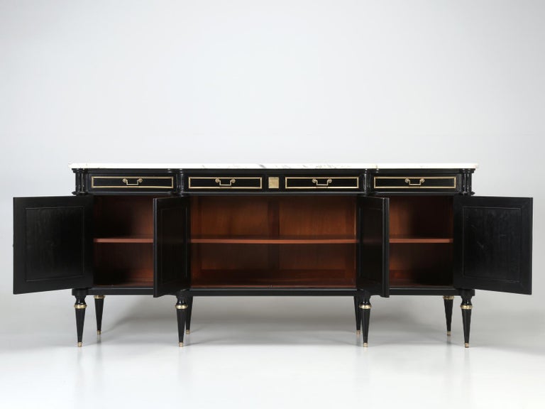 French Louis XVI Style Buffet in a Hand-Applied Old Fashion Ebonized ...