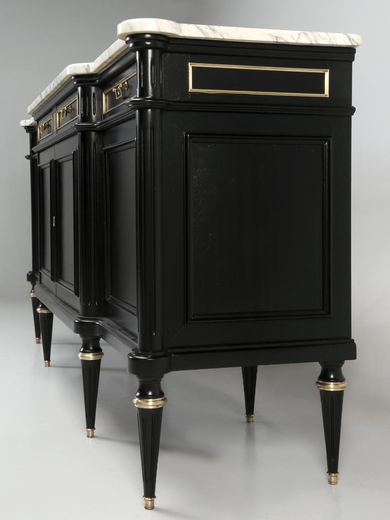 French Louis XVI Style Buffet in a Hand-Applied Old Fashion Ebonized ...