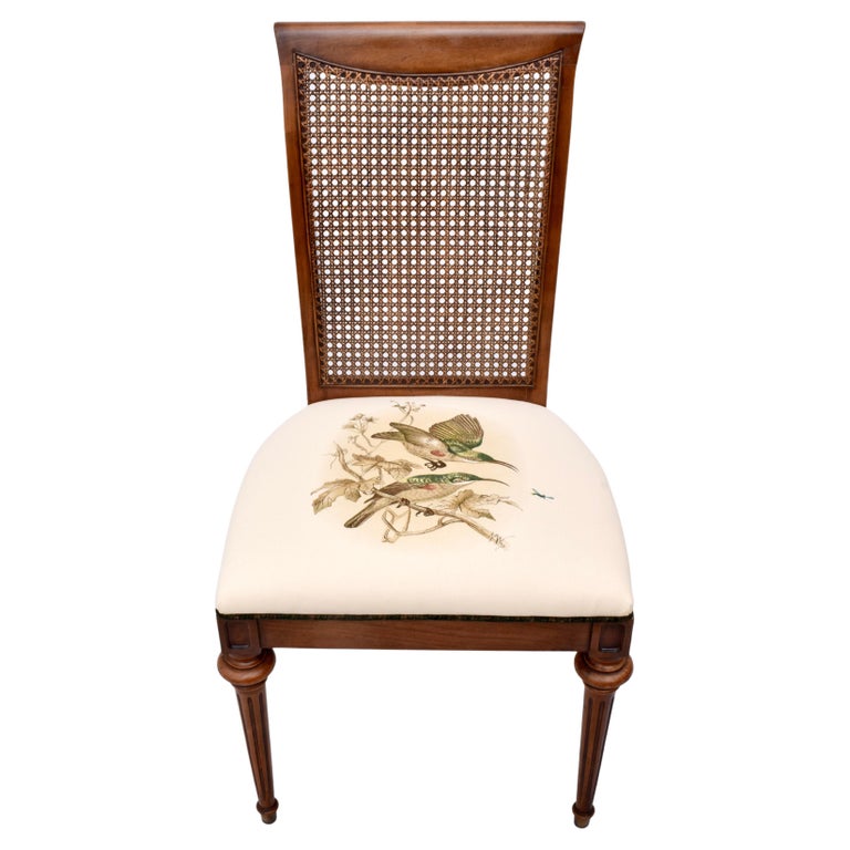 French Louis XVI Style Caned Side Desk Chair For Sale at 1stDibs