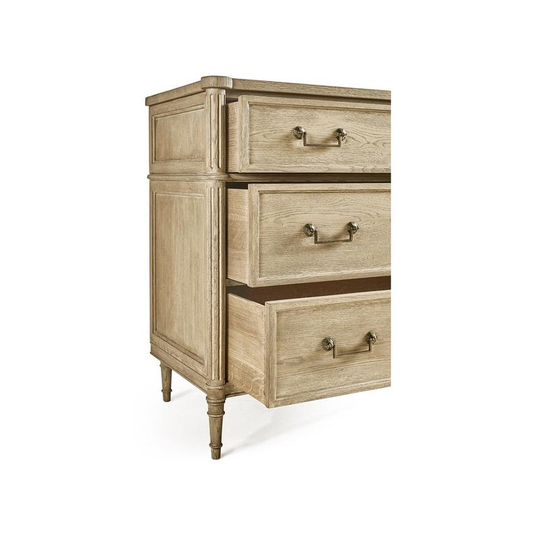 French Louis XVI Style Commode, Natural 52" For Sale at 1stDibs
