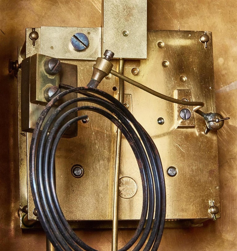 French Louis XVI Style Gilt and Patinated Bronze White Marble Cherub ...