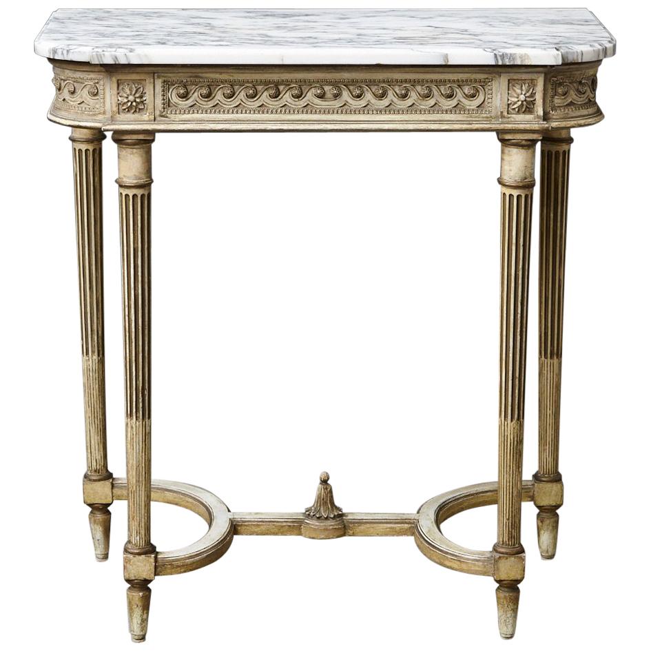 French Louis XVI Style Gilt Console with Carrara Marble Top, circa ...