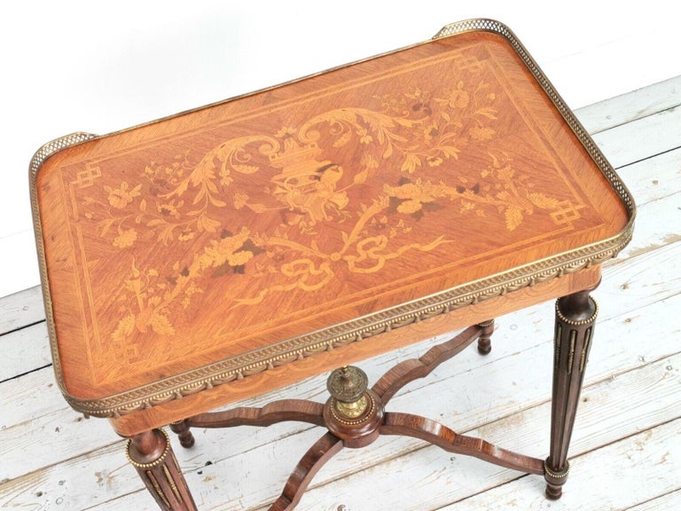 French Louis XVI Style Kingwood and Marquetry Inlaid Side Table For ...