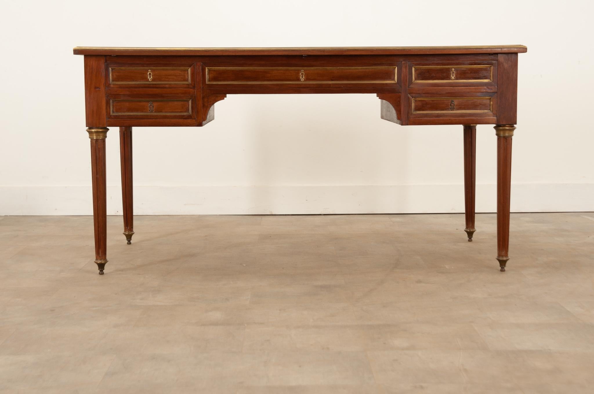 French Louis XVI Style Mahogany Desk For Sale at 1stDibs