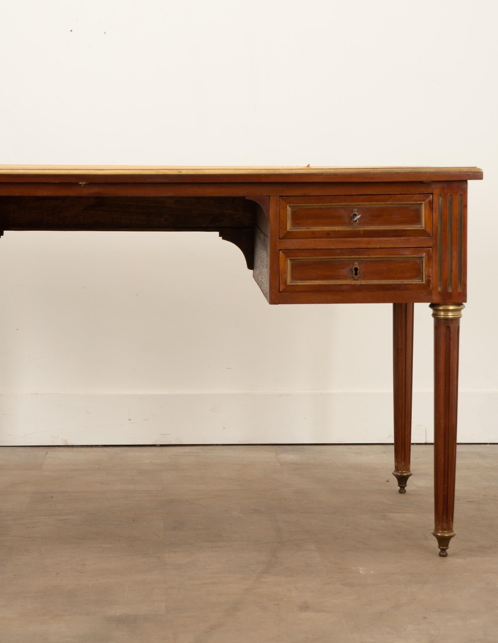 French Louis XVI Style Mahogany Desk For Sale at 1stDibs