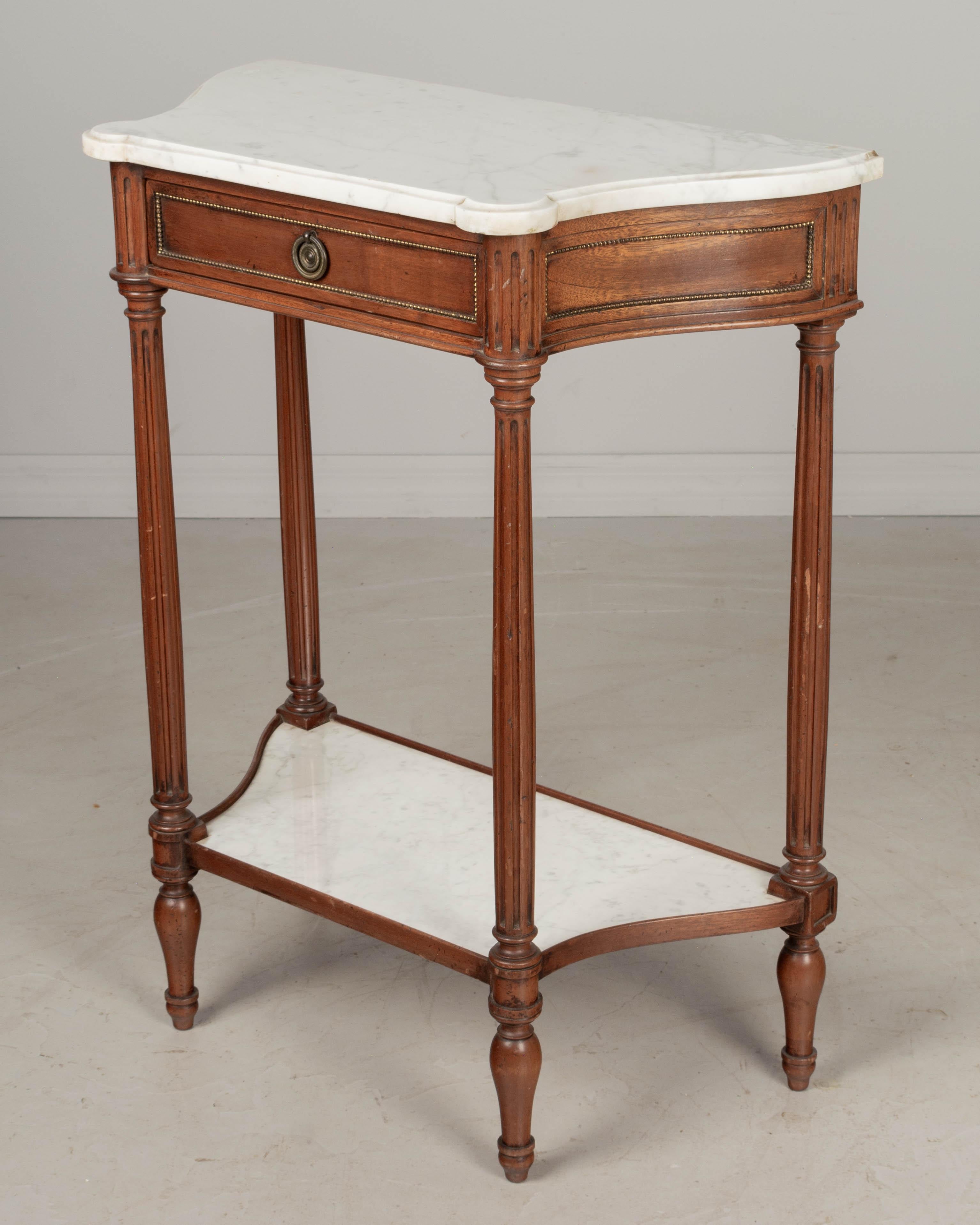French Louis XVI Style Mahogany and Marble Console For Sale at 1stDibs