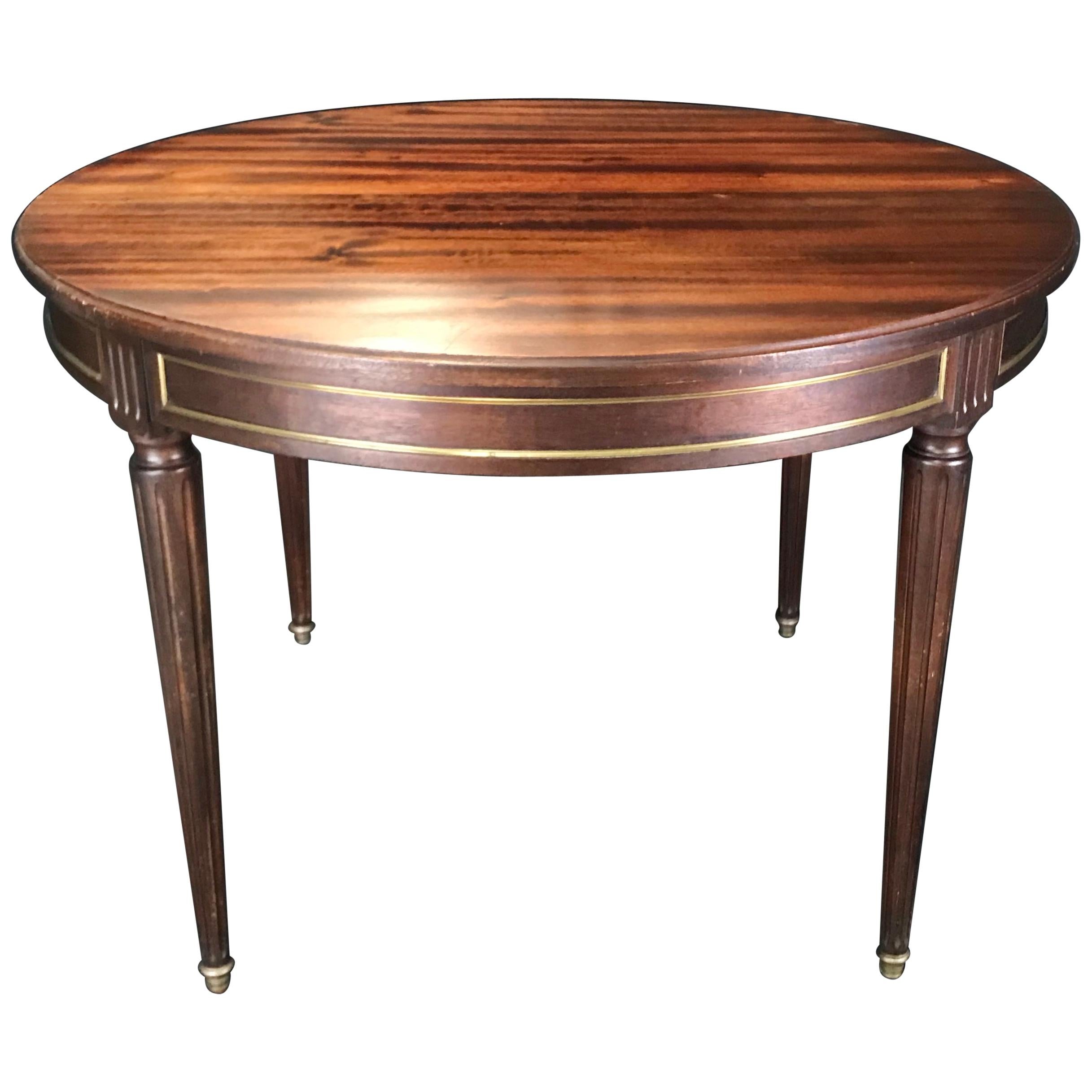 French Louis XVI Style Mahogany Round Expandable Table with Gold Bronze ...