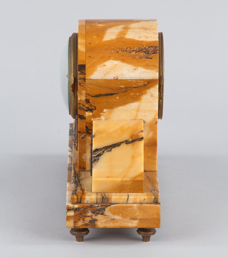 French Louis XVI Style Marble Mantel Clock, Early 1900s at 1stDibs