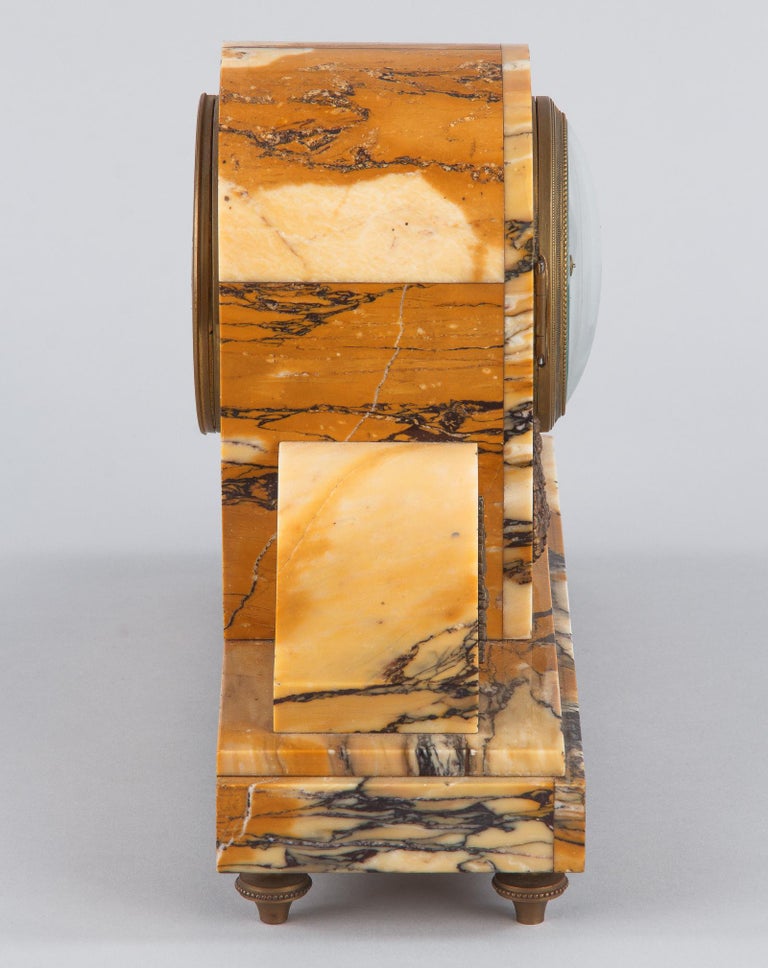 French Louis XVI Style Marble Mantel Clock, Early 1900s at 1stDibs