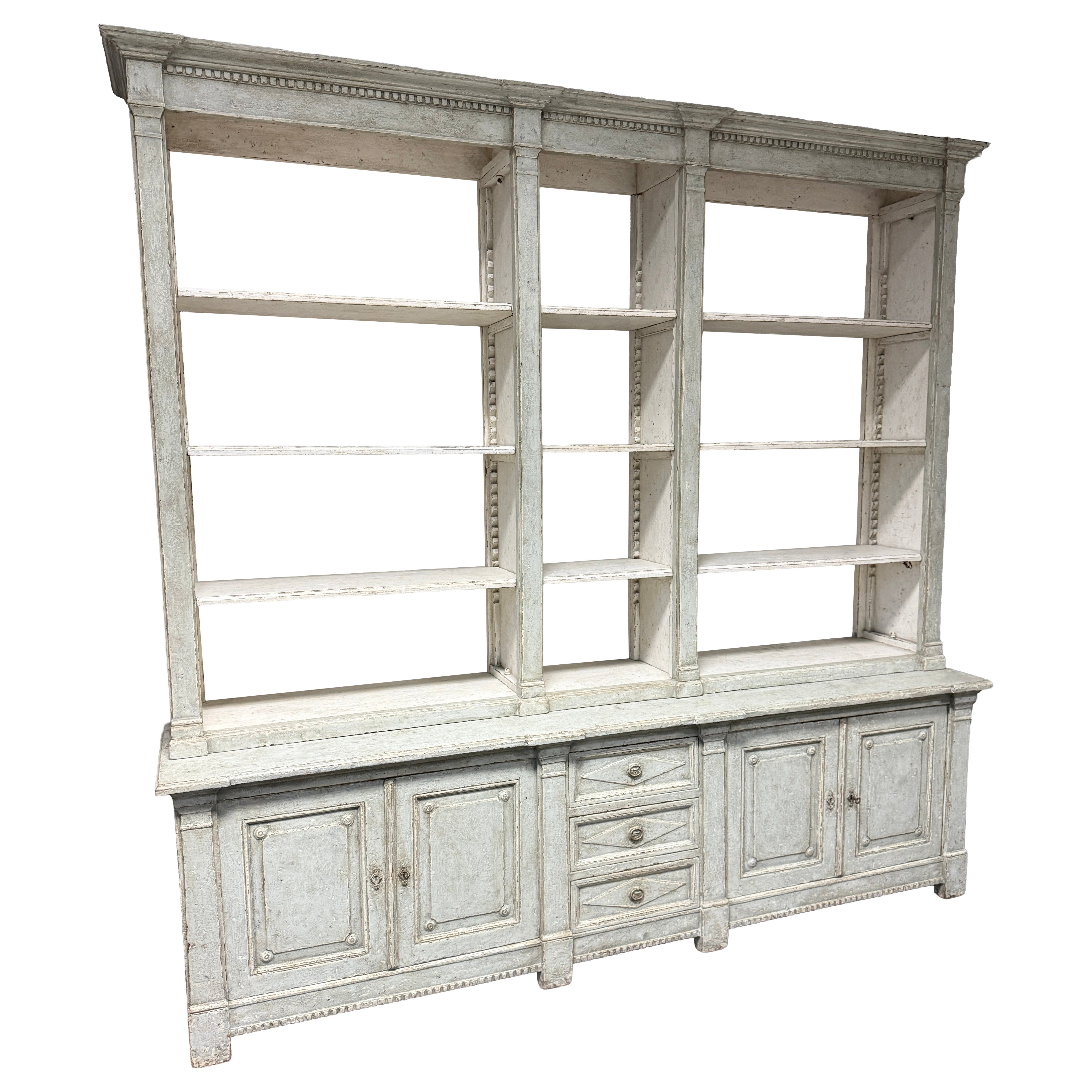 French Louis XVI Style Painted Bibliotheque For Sale at 1stDibs