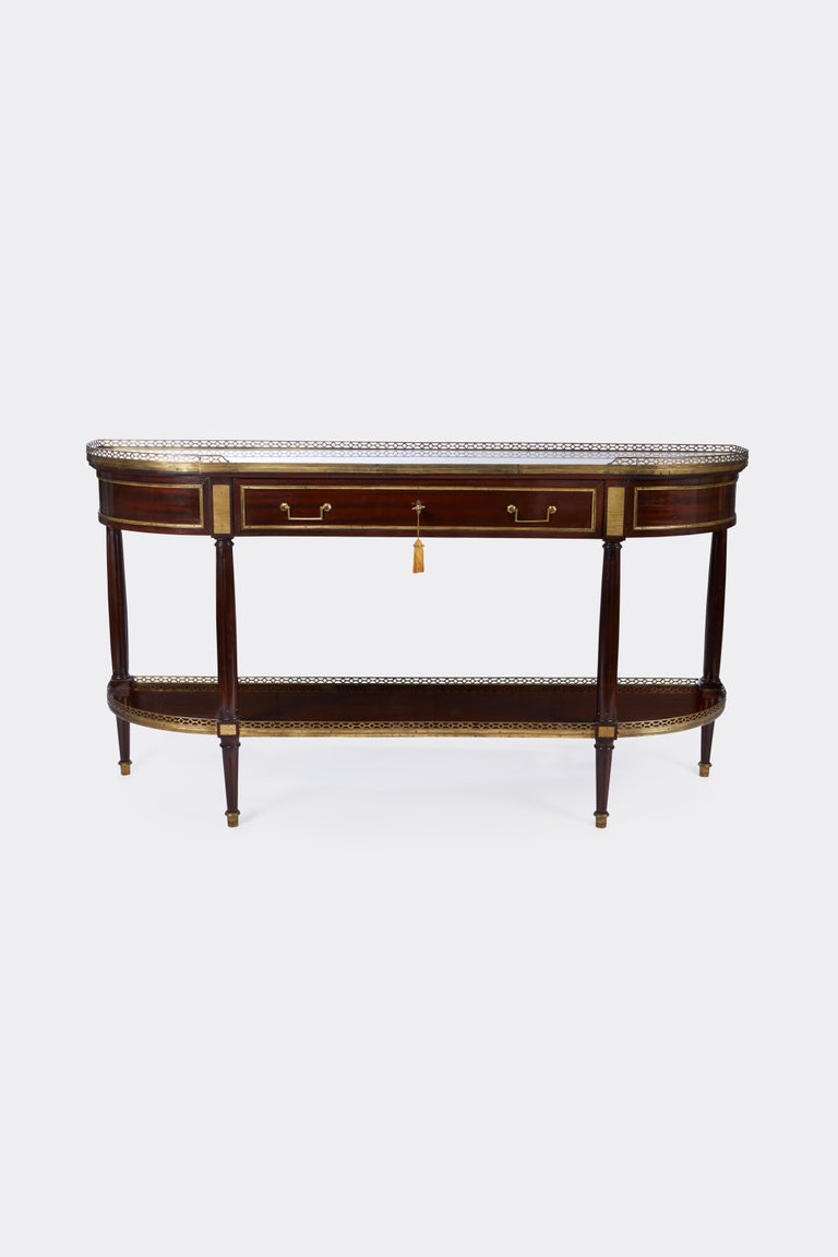 French Louis XVI style Two Tiered Console Table For Sale at 1stDibs