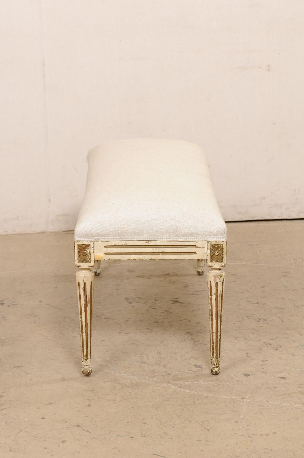 French Louis XVI Style Upholstered Seat Bench, 19th C For Sale at 1stDibs