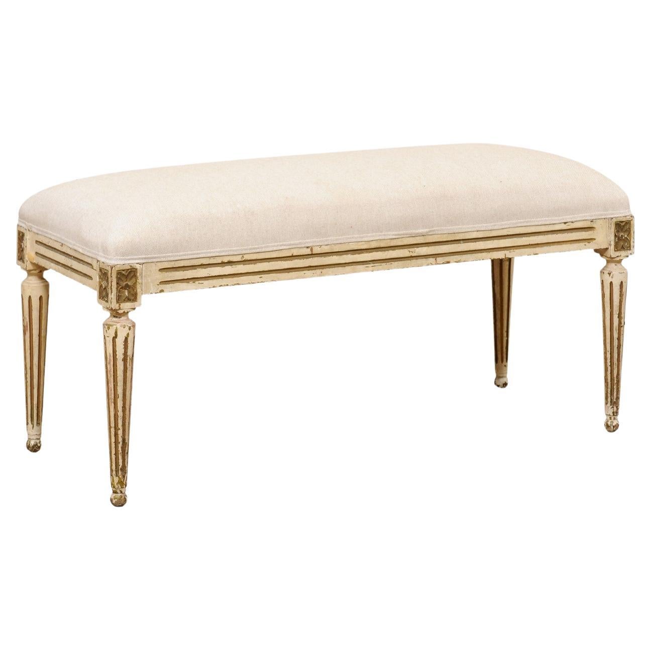 19th Century French Louis XV Style Upholstered Rococo Bench at 1stDibs ...