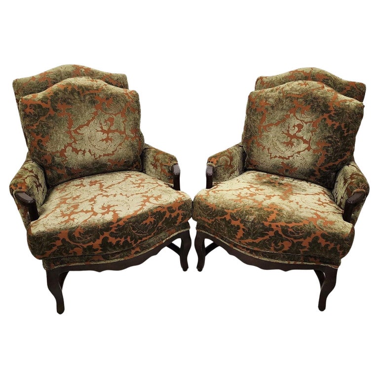 French Lounge Armchairs Velvet Oversized, a Pair For Sale at 1stDibs