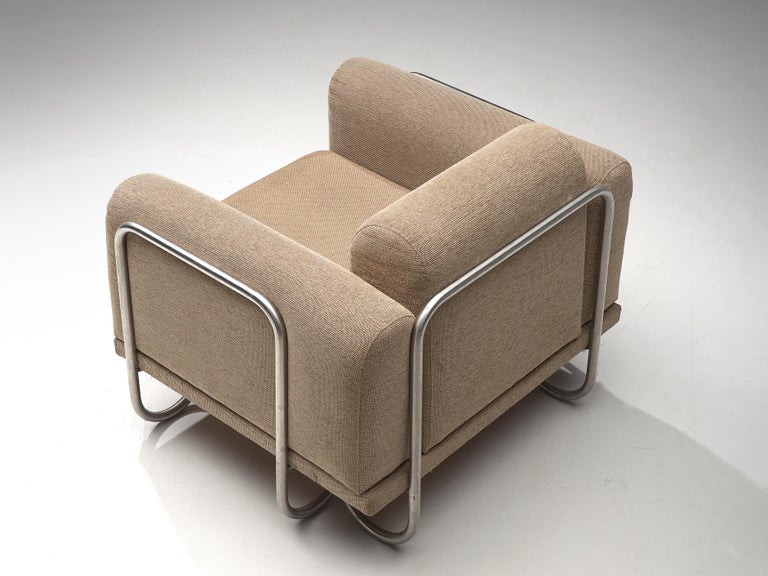 French Lounge Chairs with Tubular Frames at 1stDibs