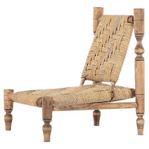 2 African Low Chairs Solid Wood, 1950 For Sale at 1stDibs