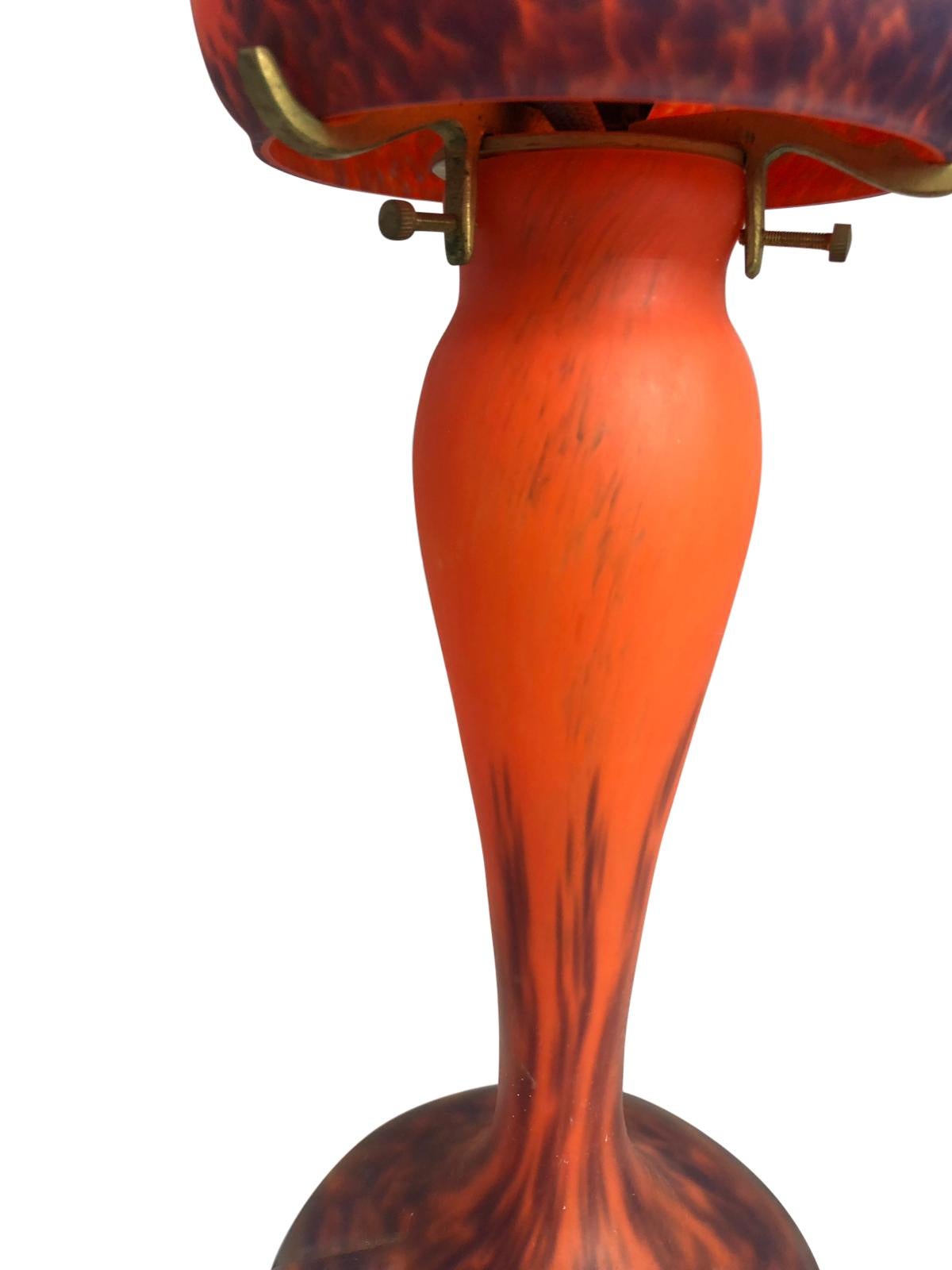 French Lumieres De La Ville Cameo Glass Mushroom Lamp at 1stDibs | art ...