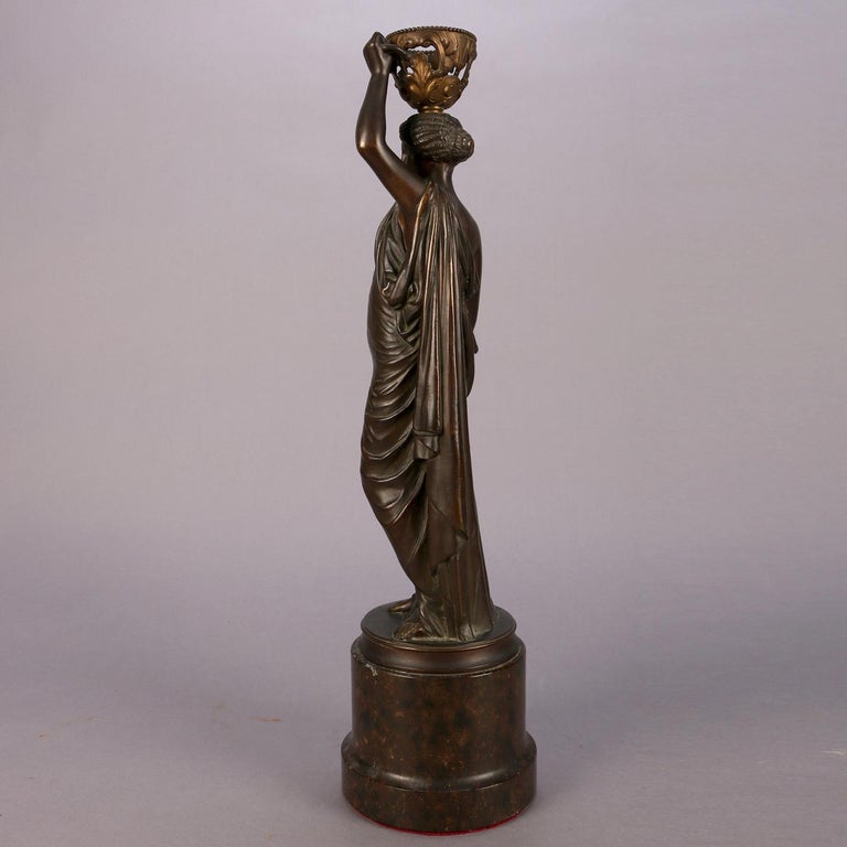 French L.V. Elias Robert Figural Bronze Portrait Sculpture of Canephore ...