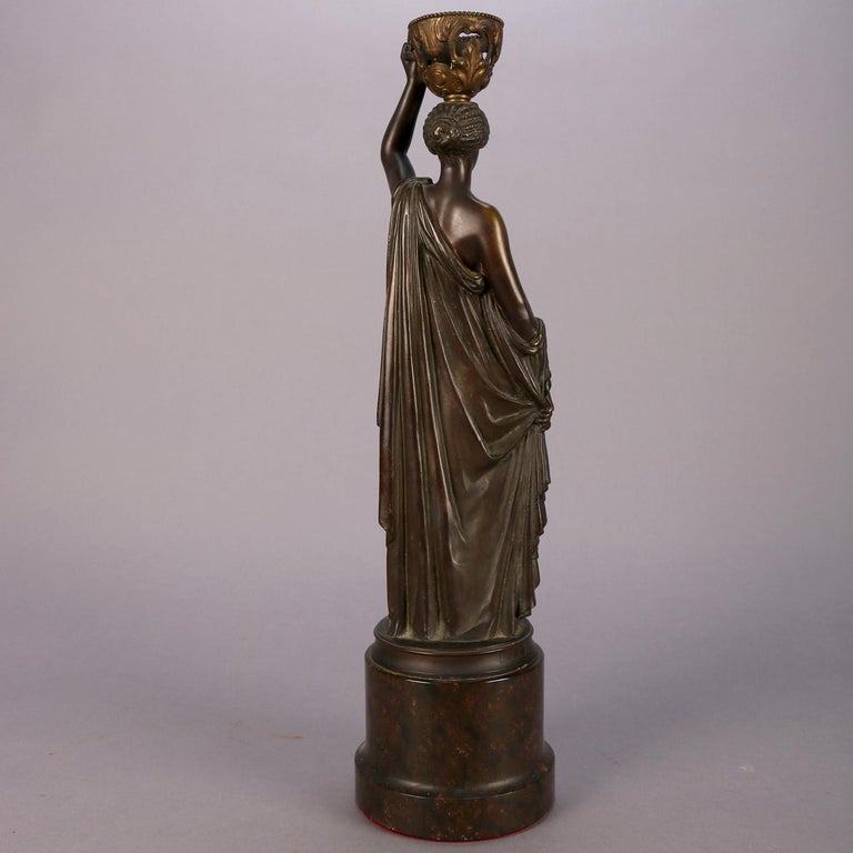 French L.V. Elias Robert Figural Bronze Portrait Sculpture of Canephore ...
