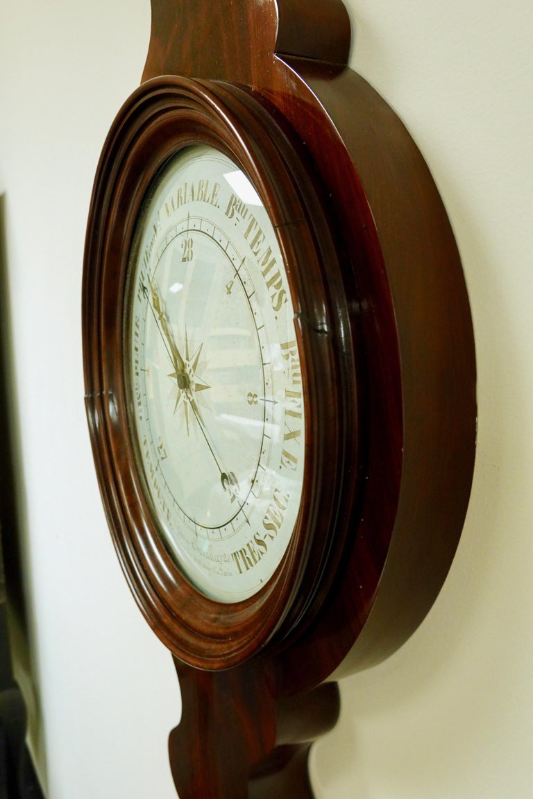 French Mahogany Barometer with Thermometer by "L'Ingenieur Chevallier ...