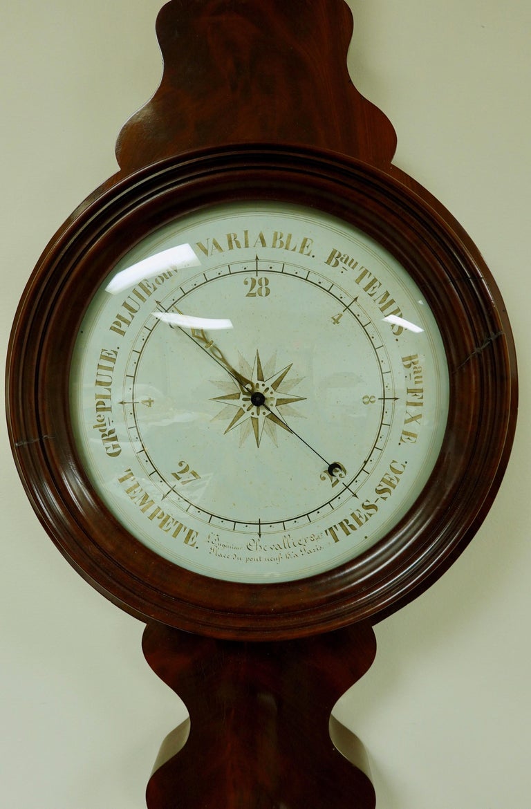 French Mahogany Barometer with Thermometer by "L'Ingenieur Chevallier ...