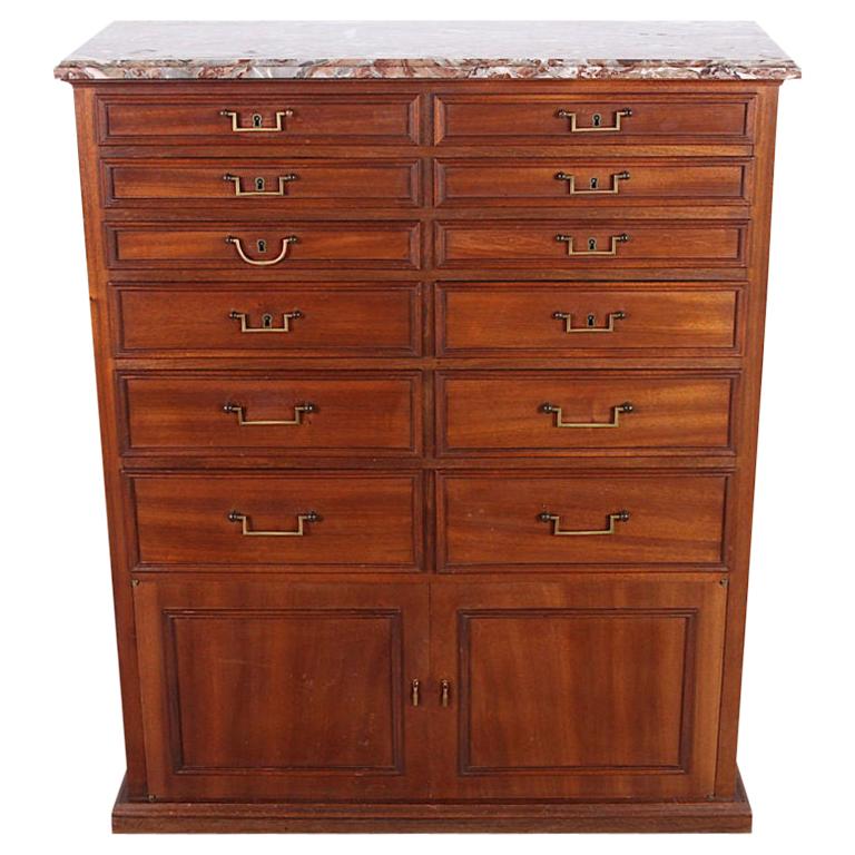 French Mahogany Specimen Chest Solid Walnut, circa 1920 at 1stDibs