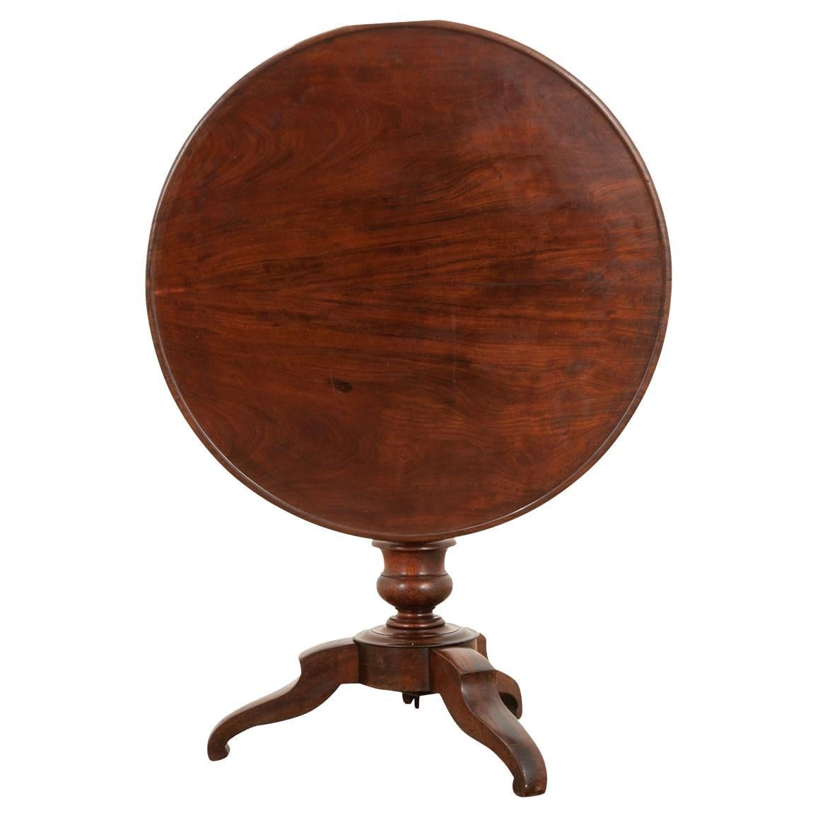 Tilt Top Burled Mahogany English Claw Foot Pedestal Dining Table For ...