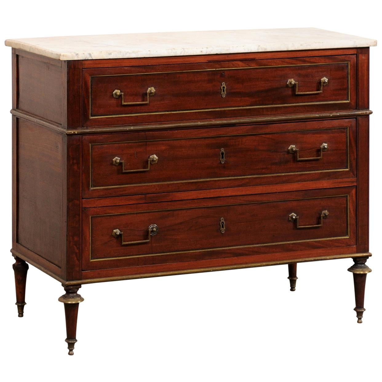 Ebony and Pear Wood Bureau/Commode, France, 1940s at 1stDibs