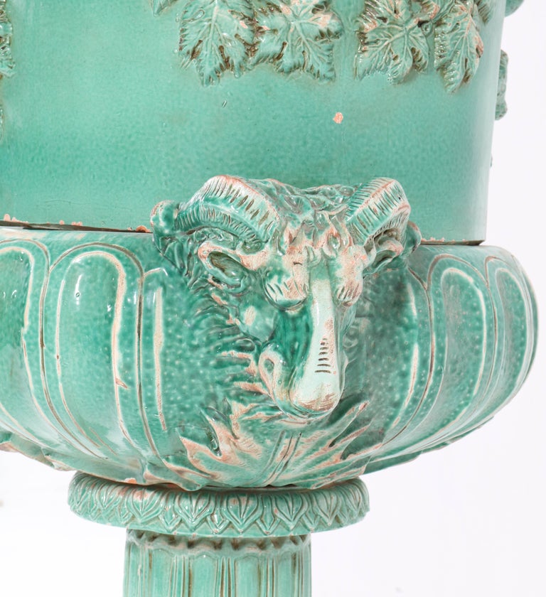 French Majolica Art Nouveau Planter Jardinière in the Style of Jerome ...