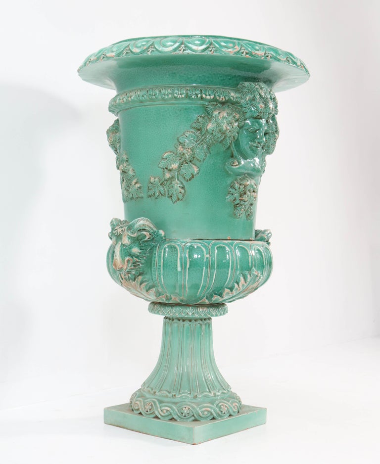 French Majolica Art Nouveau Planter Jardinière in the Style of Jerome ...