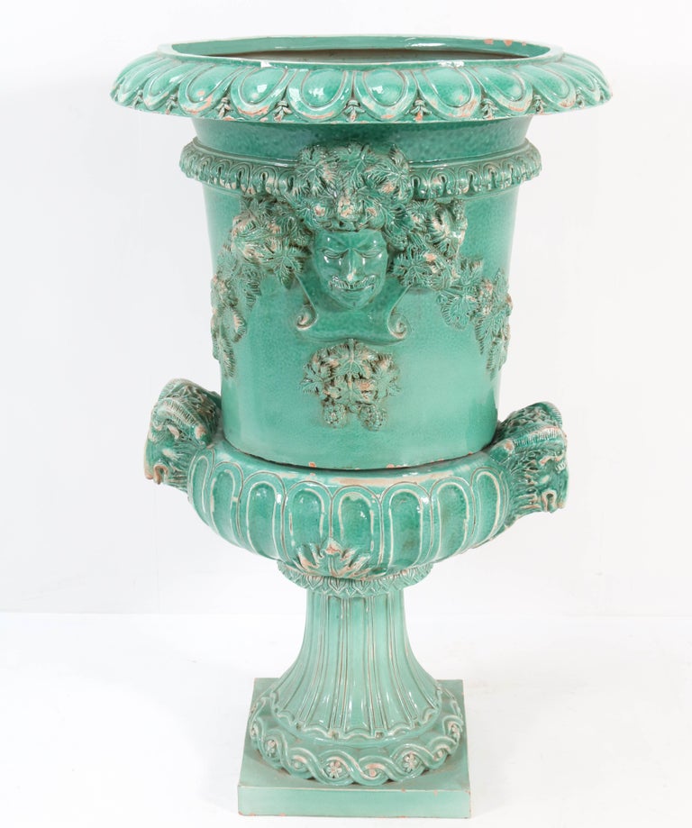 French Majolica Art Nouveau Planter Jardinière in the Style of Jerome ...