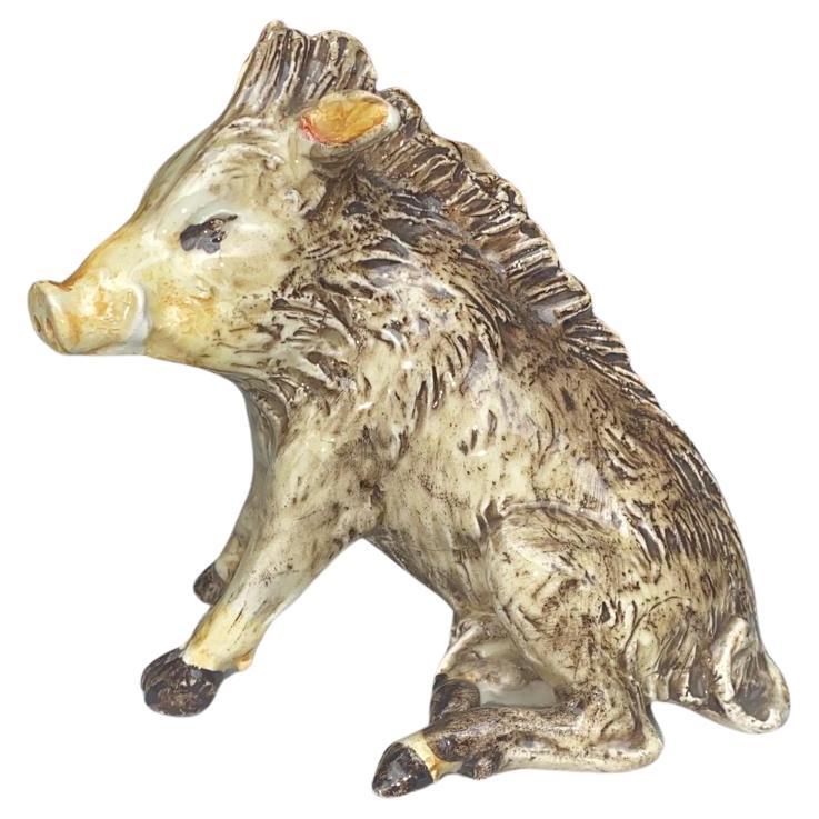 French Majolica Coin Bank Boar Massier Circa 1890 For Sale at 1stDibs